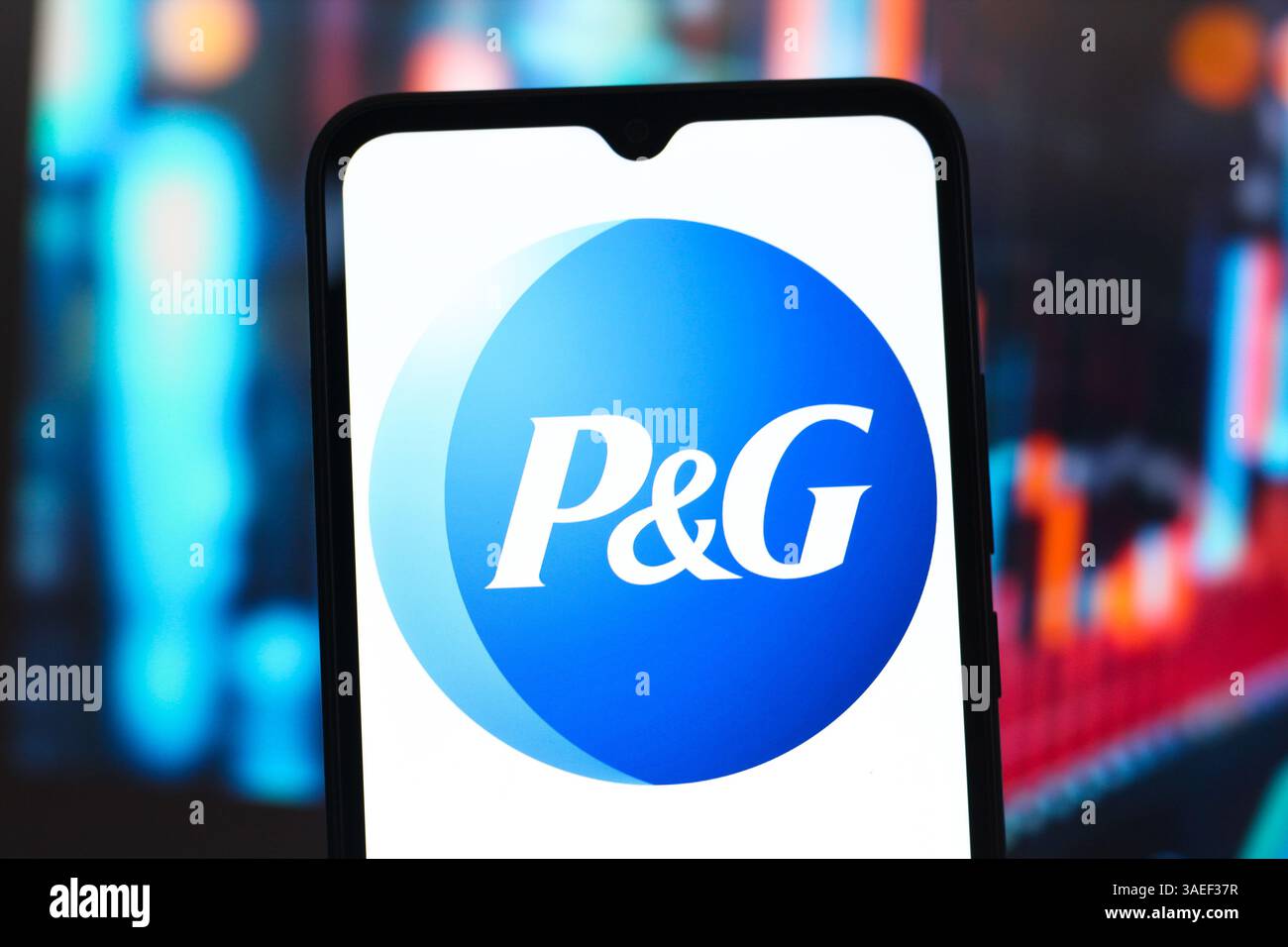 In this photo illustration, the P&G (Procter & Gamble Company) logo is seen displayed on a ...