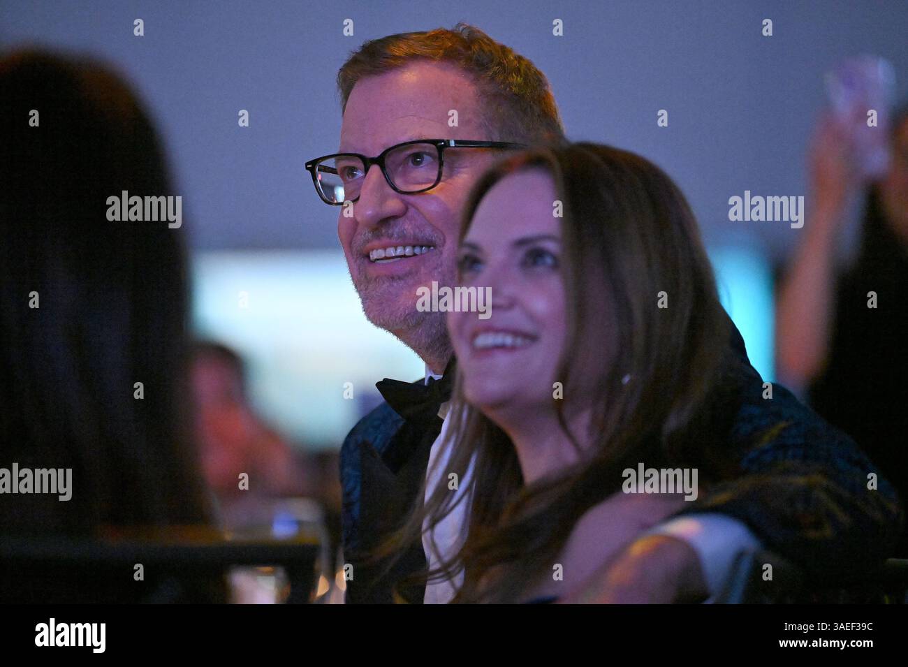 New York, USA. 05th Apr, 2025. (L-R) Former New York City Mayor Bill de Blasio and Nomiki Konst ...