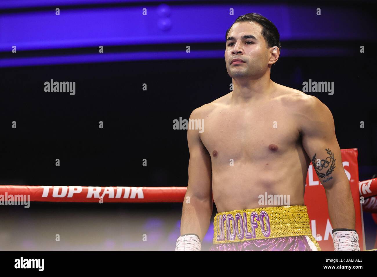 Las Vegas, NV, USA. 5th Apr, 2025. Junior Welterweight Lindolfo Delgado ...