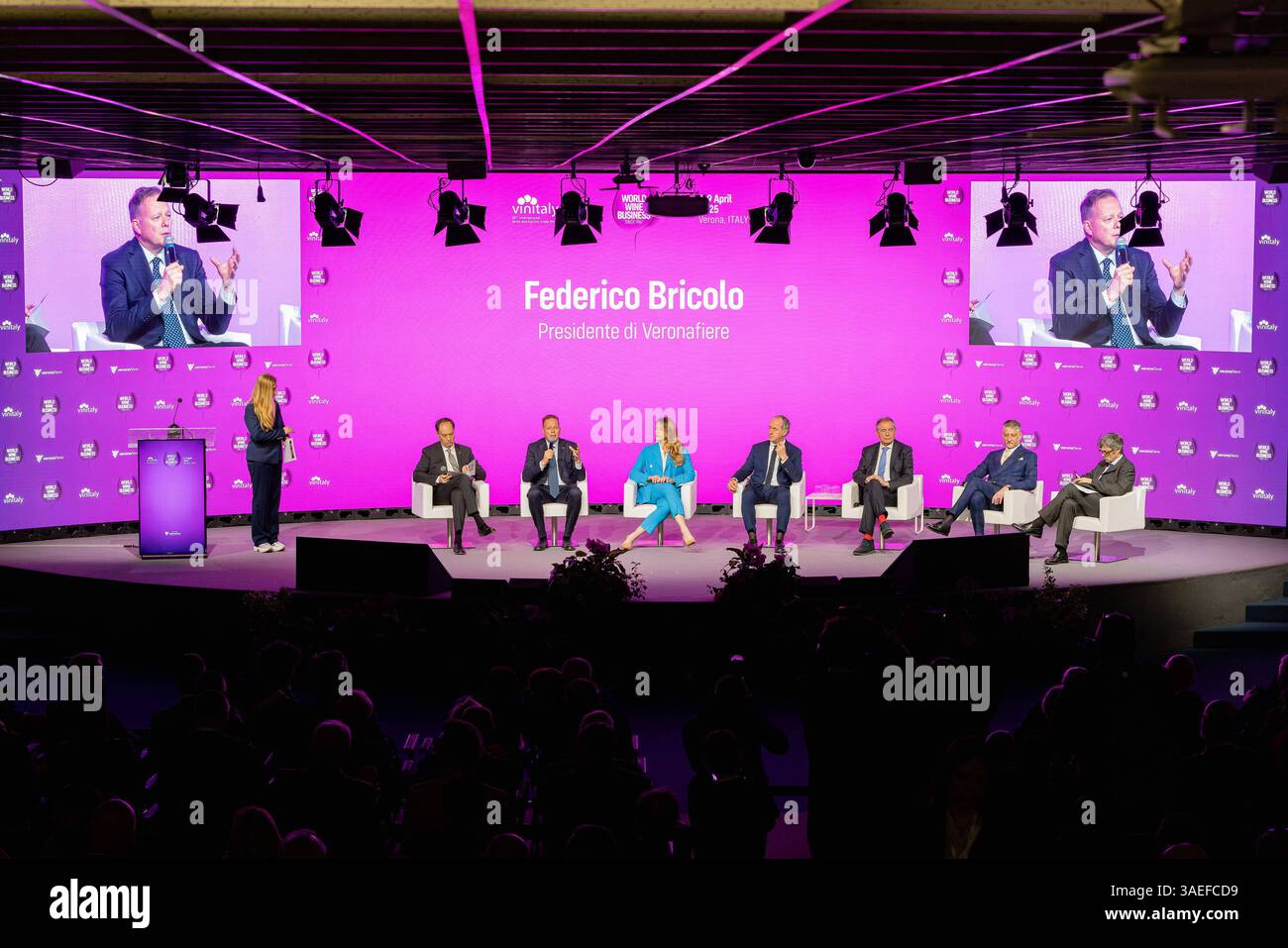 Reportage - Vinitaly Maria Antonietta Spadorcia, ministers Luca Ciriani ...