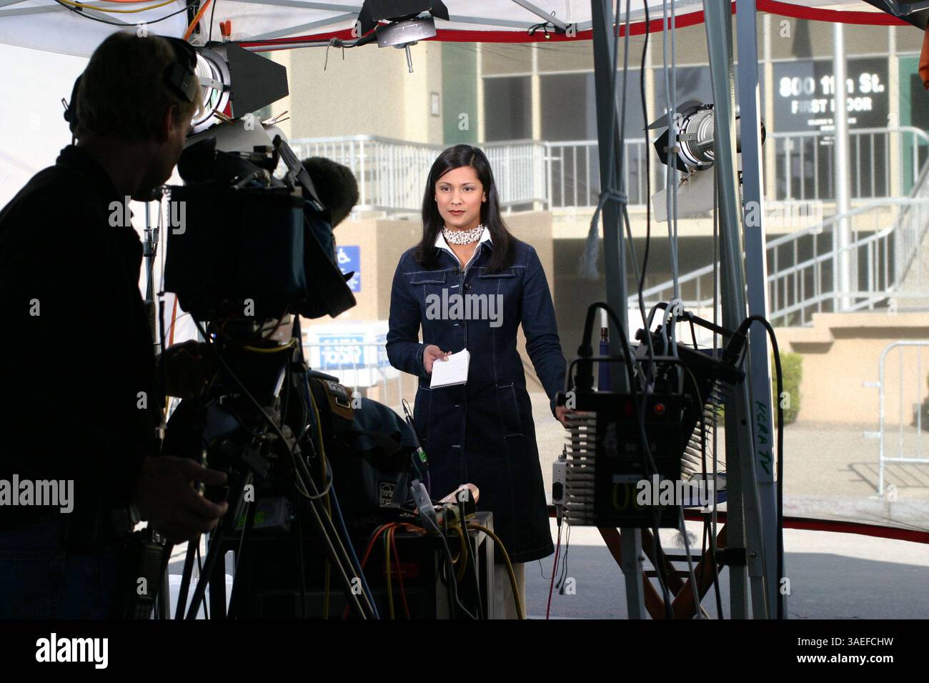 Nov 13, 2003; Modesto, CA, USA; SUMI DAS reports for MSNBC at the ...