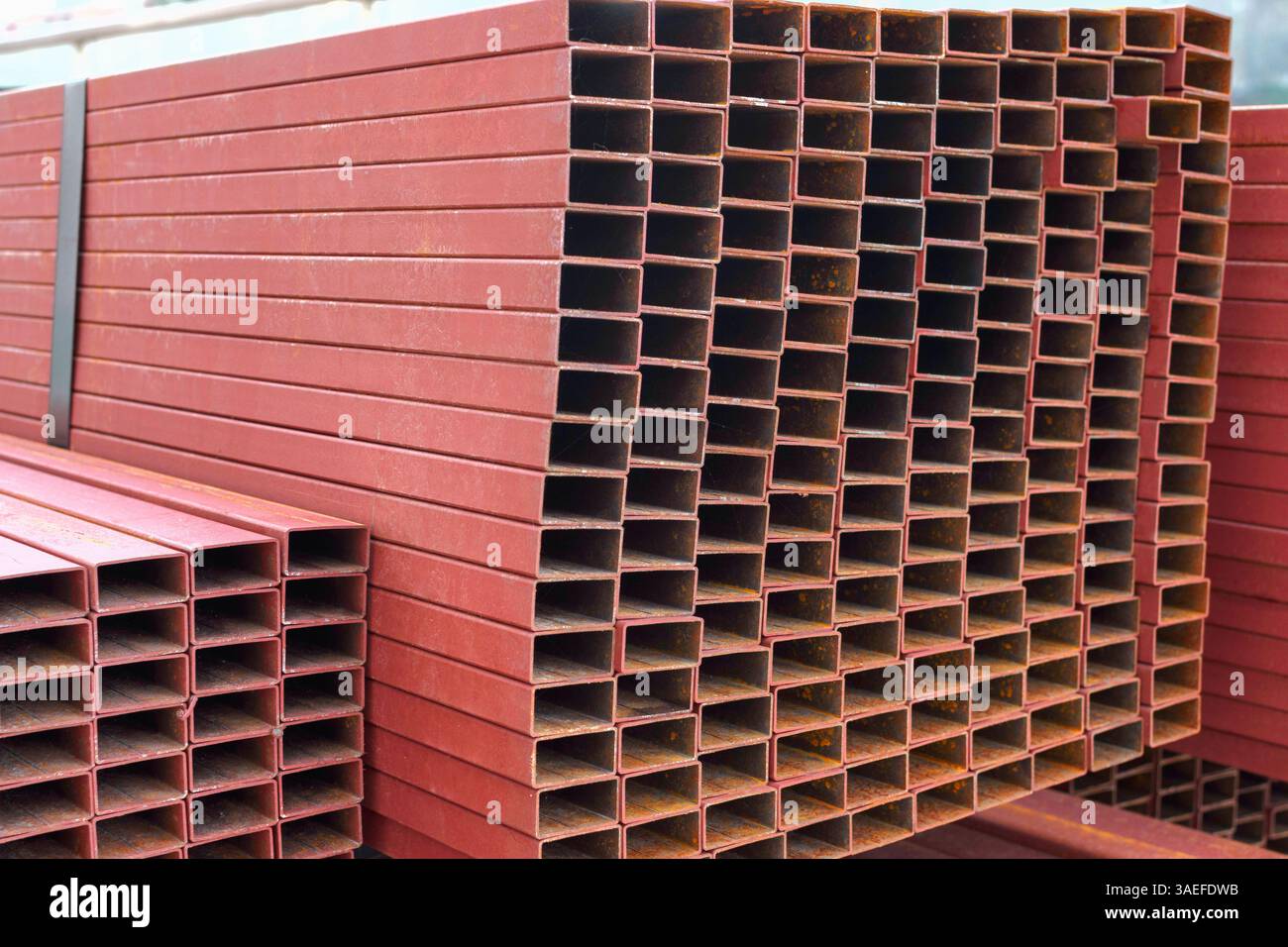 Square and rectangular steel metal profiles for construction. Stock for ...