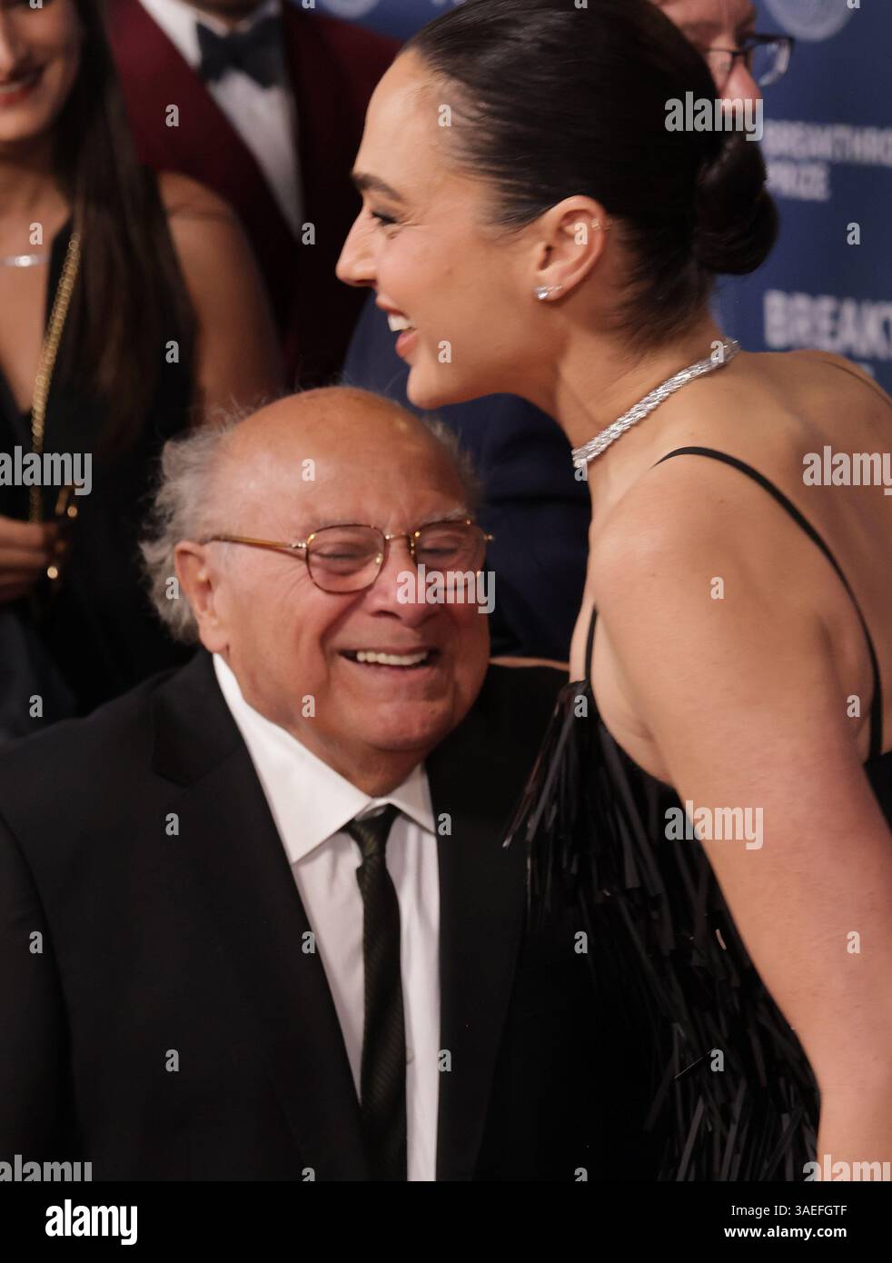 Danny DeVito and Gal Gadot attend the 11th Breakthrough Prize Ceremony ...