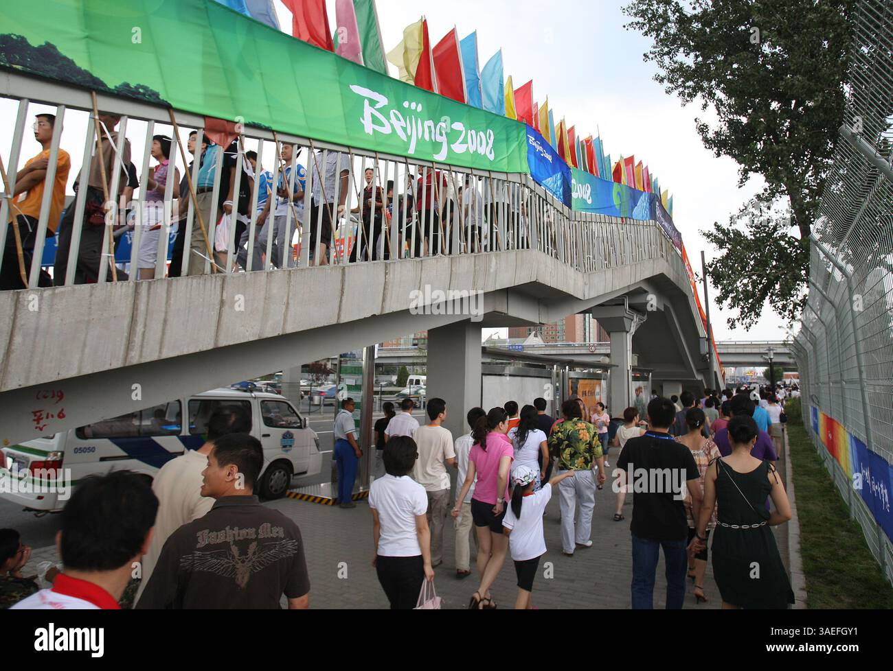 8/1/2008 Beijing, China. Throngs of Chinese sports fans head into the ...