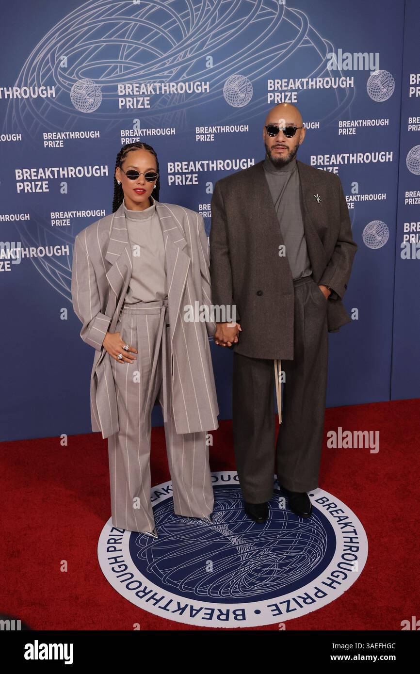 Alicia Keys, Swizz Beatz attend the 11th Breakthrough Prize Ceremony at ...
