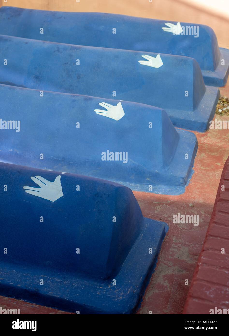 Blue Cohen gravestones with hand symbol, at the Miara Cemetery in the ...