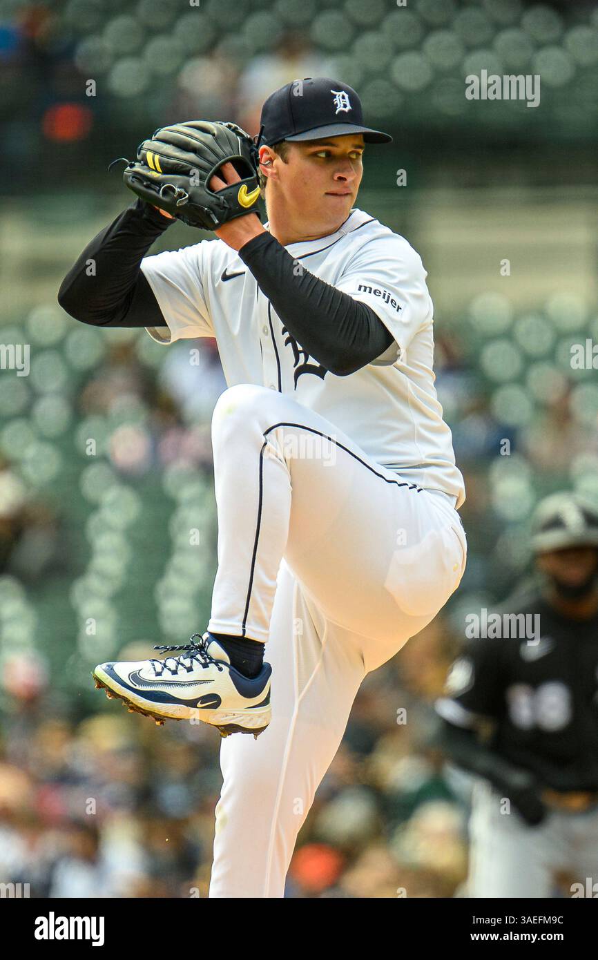 DETROIT, MI - APRIL 06: Detroit Tigers Starting pitcher Jackson Jobe ...