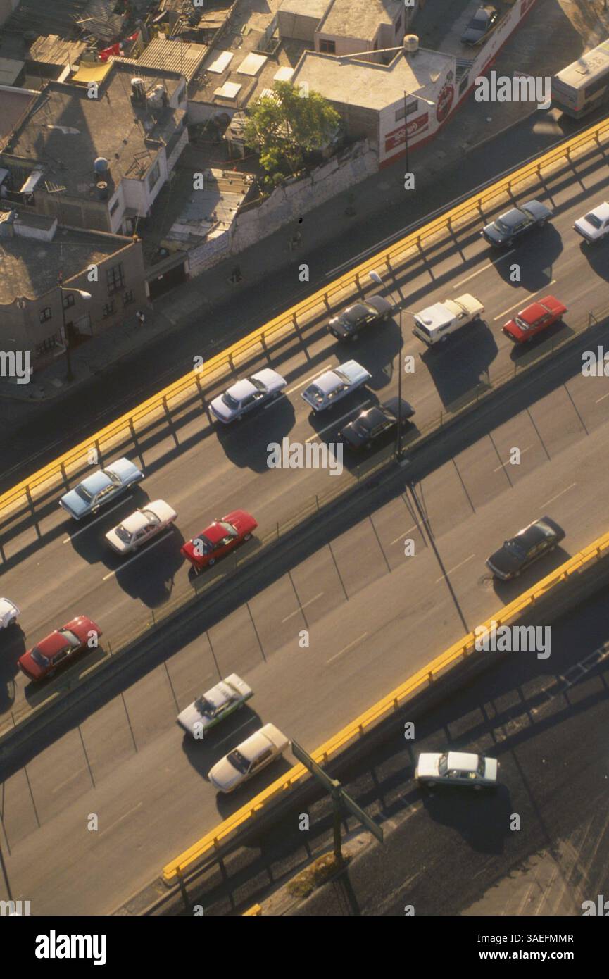 Apr 10, 1996; Mexico City, USA; Traffic through Mexico City seen from a ...