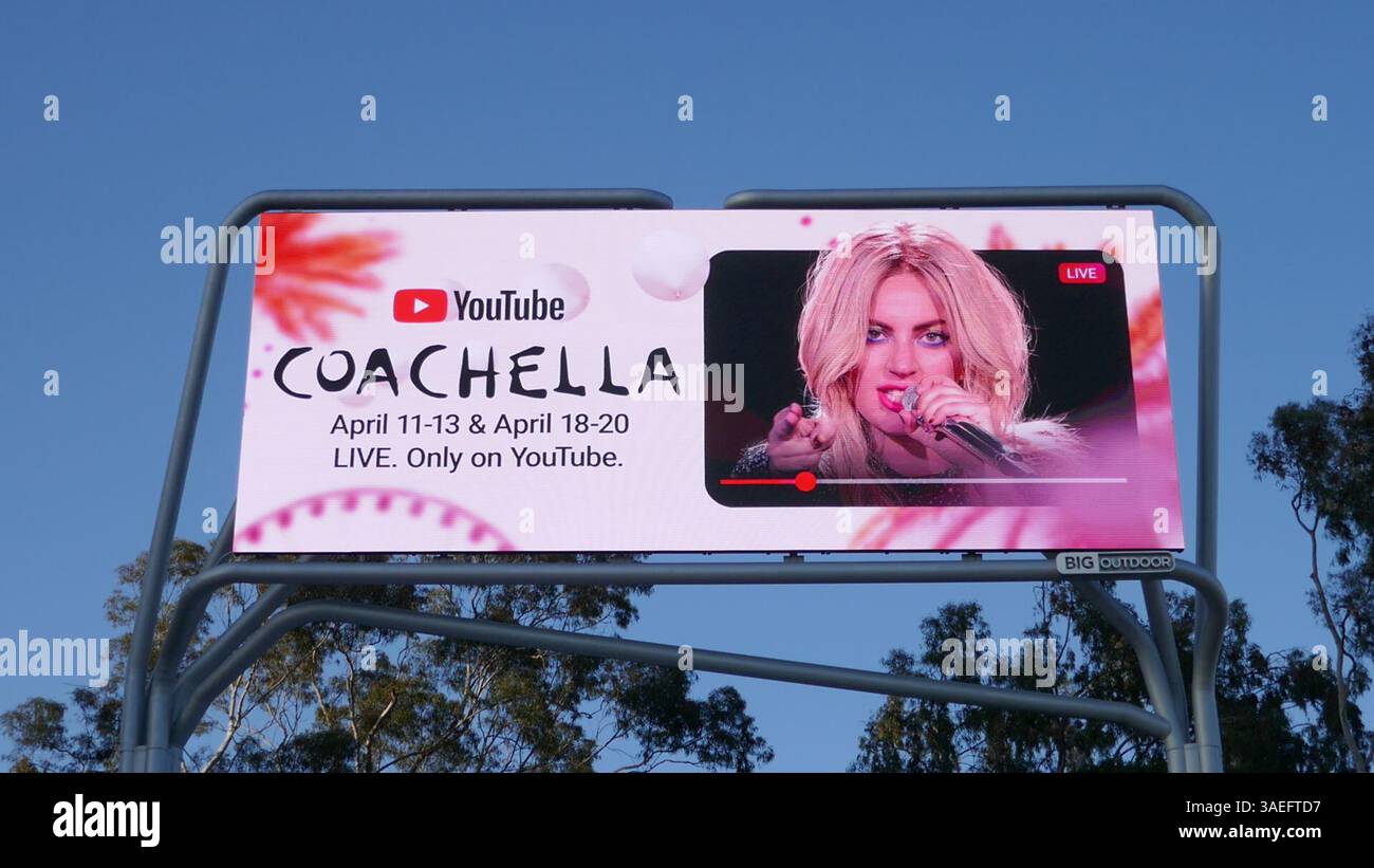 Los Angeles, California, USA 4th April 2025 Lady Gaga Coachella YouTube ...