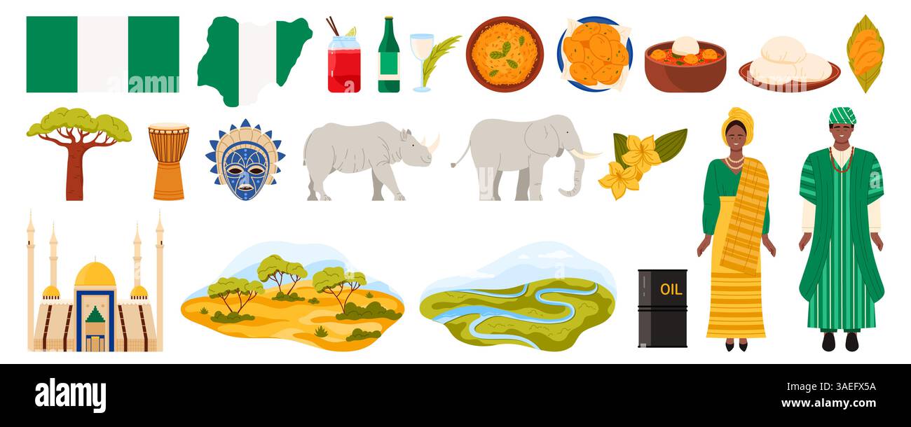 Travel to Nigeria, Nigerian culture design elements, food and nature ...