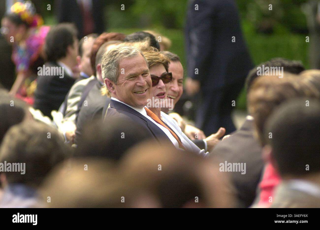 May 04, 2001; Washington, D.C., USA; President GEORGE W. BUSH & wife ...