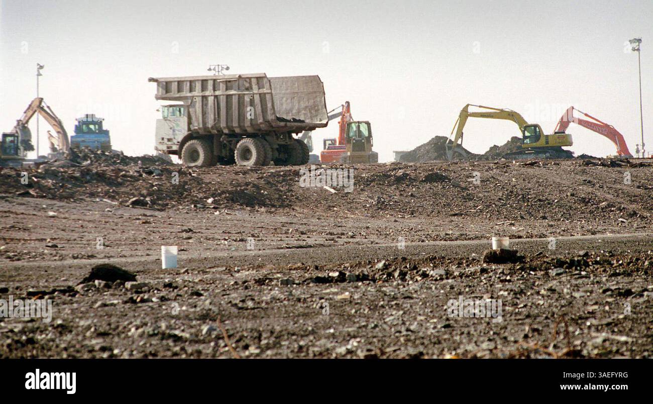 Nov 14, 2001; Staten Island, NY, USA; Wreckage of the destroyed World ...