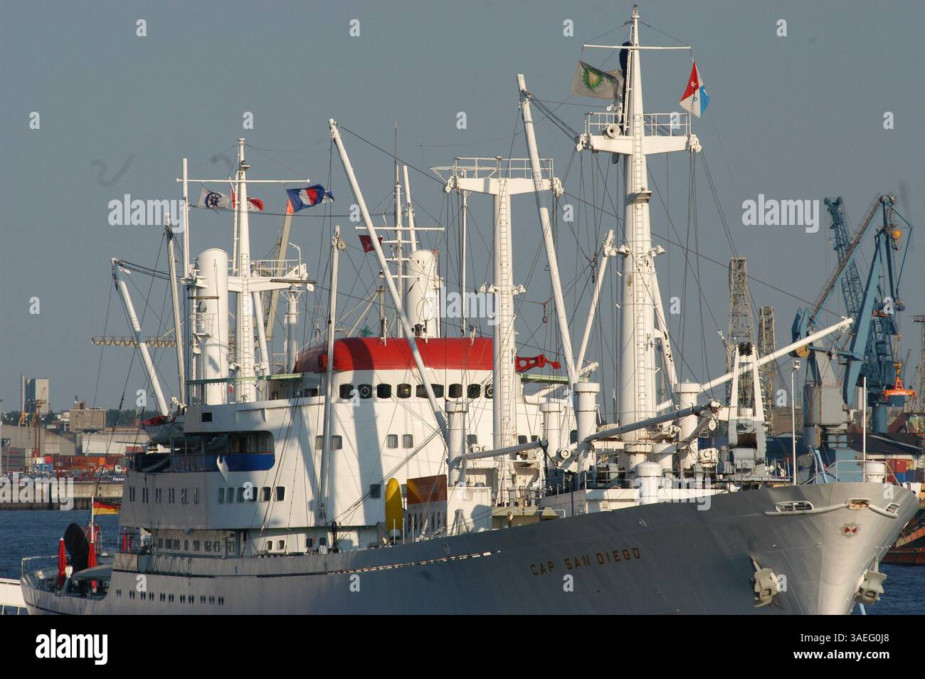 Jun 28, 2003; Hamburg, GERMANY; One of the world's last tramp steamers ...