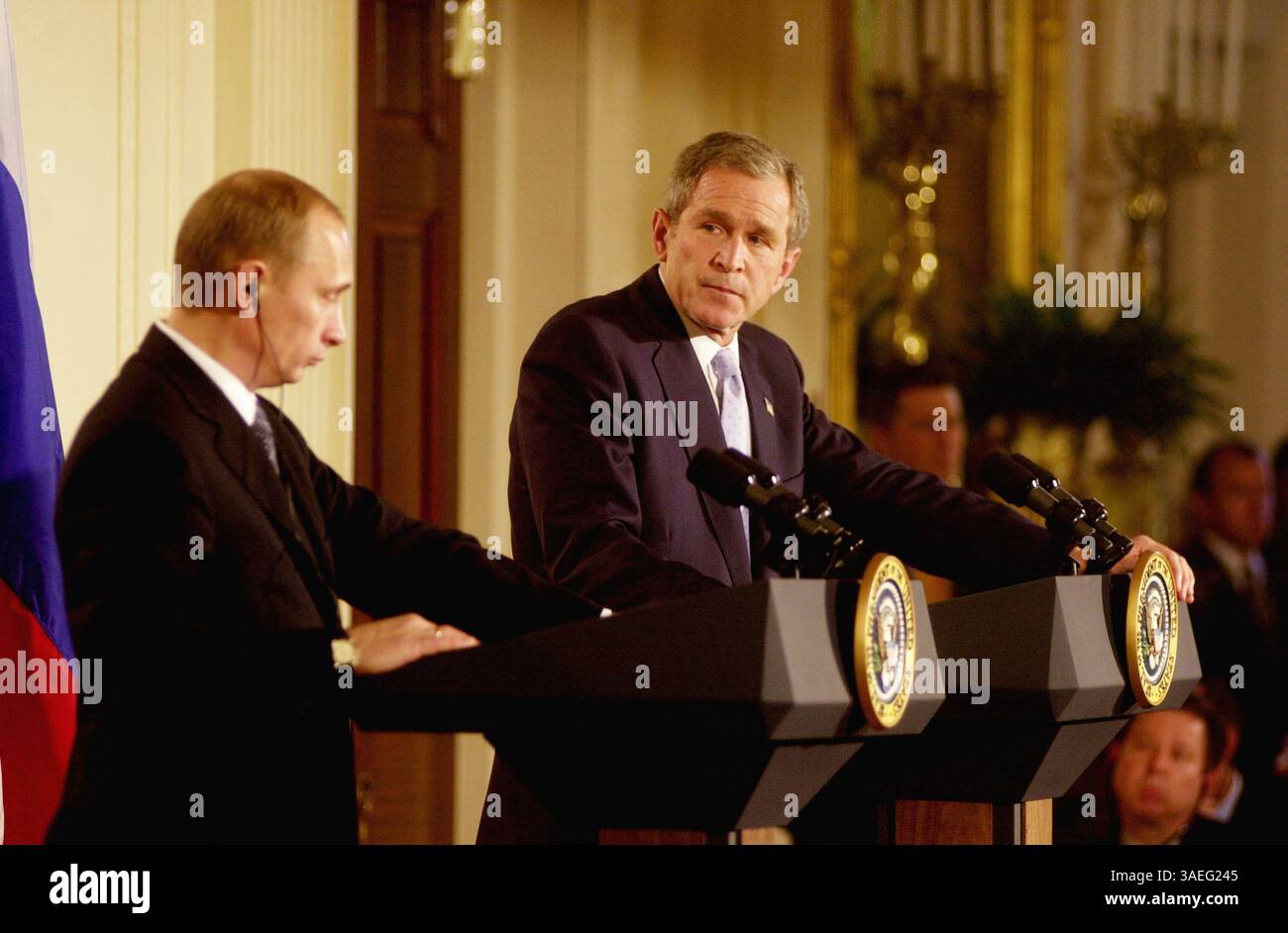 Nov 13, 2001; Washington, DC, USA; Russian President VLADIMIR PUTIN ...