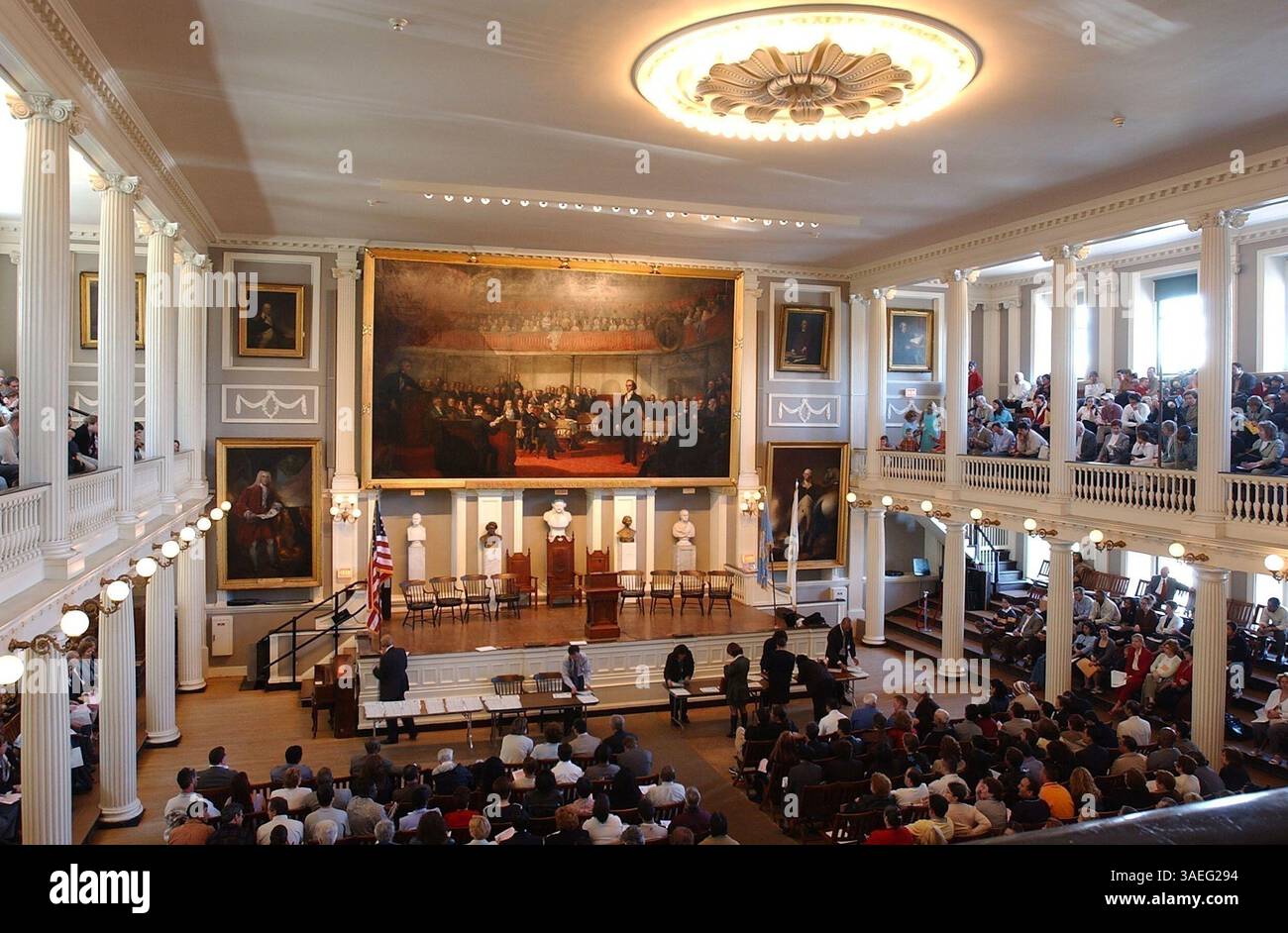 May 03, 2003 - Boston, Massachusetts, USA - A US citizenship swearing in ceremony gets on its ...