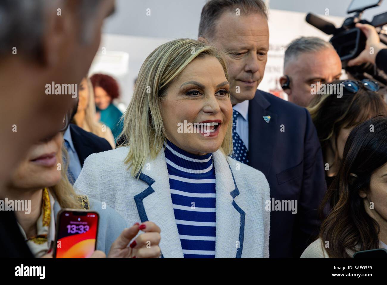 Verona trade fair, Verona, Italy, April 06, 2025, Simona Ventura at ...