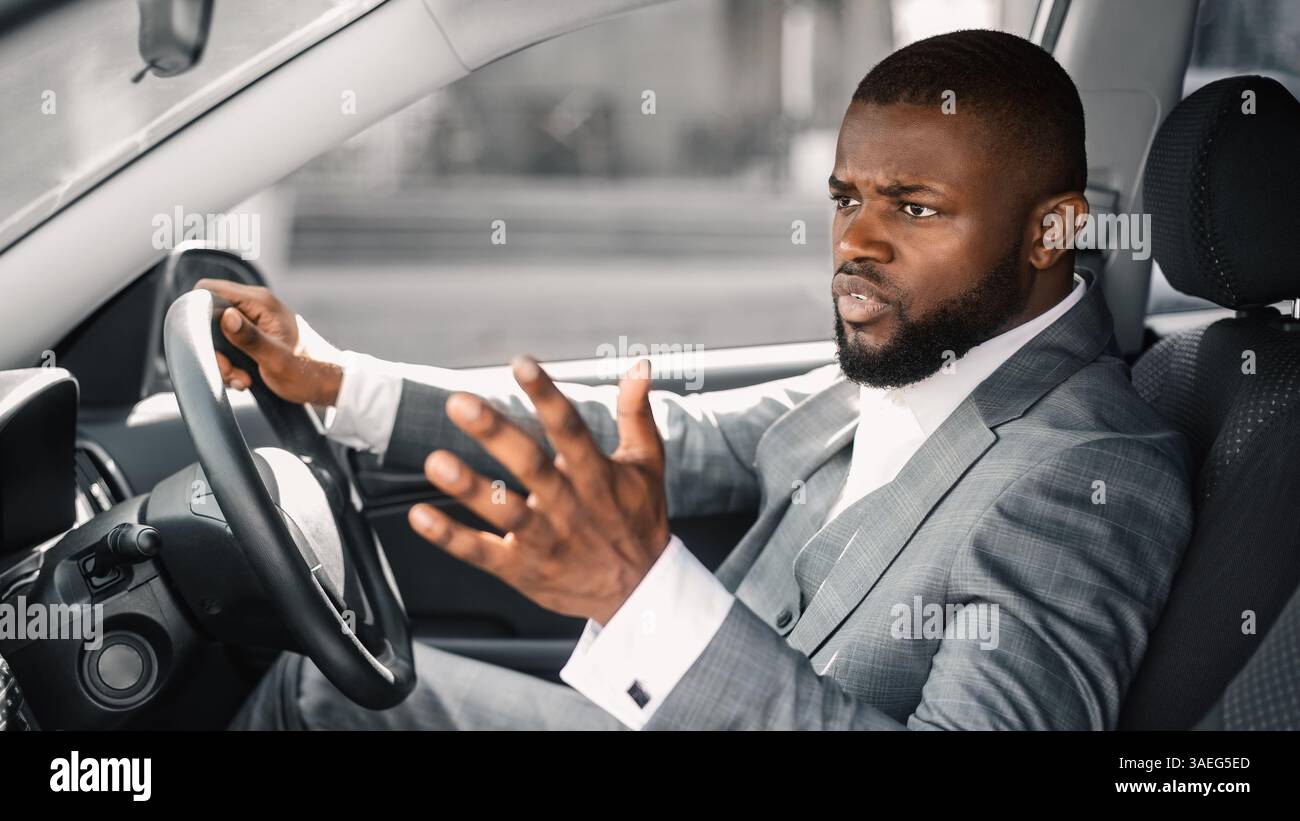 Stressed african american businessman yelling and gesturing while ...