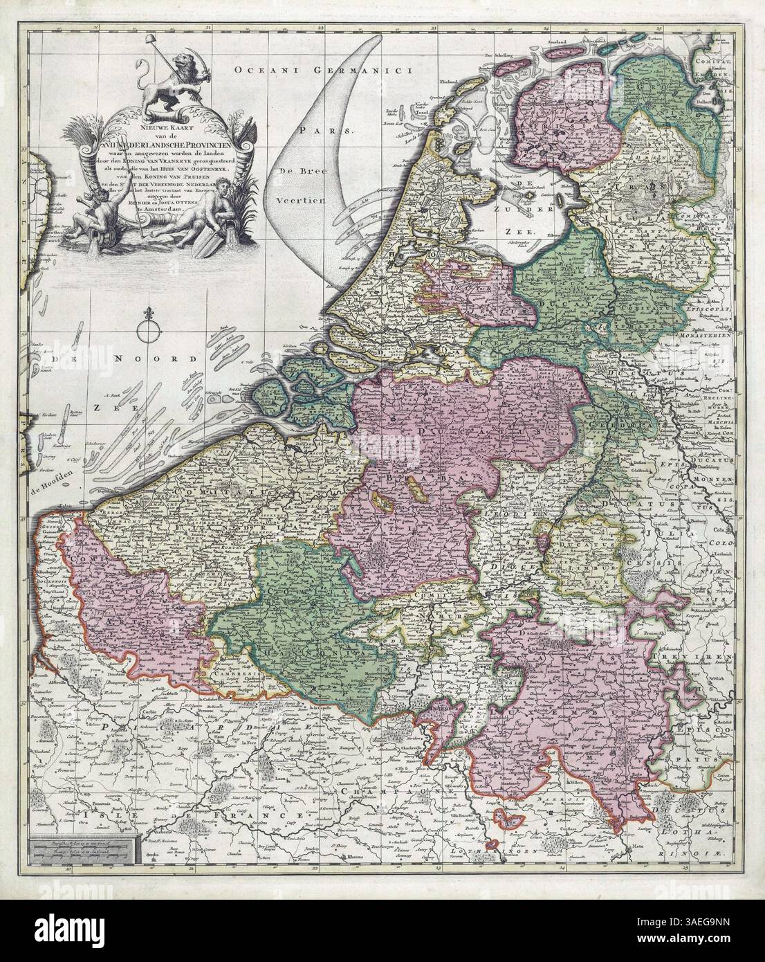 An 18th century vintage antique map depicts the the republic of the ...