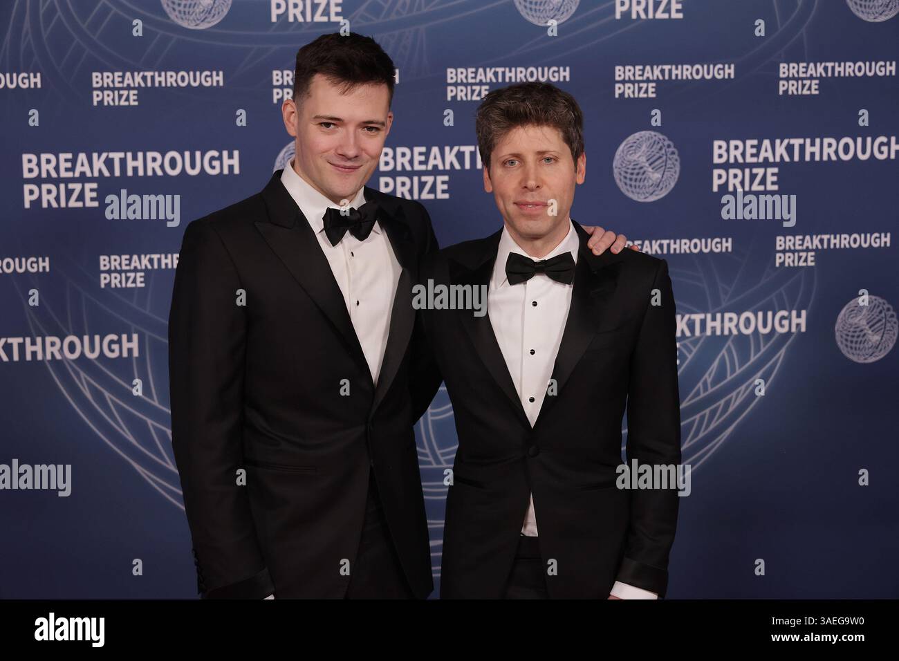 Oliver Mulherin, Sam Altman attend the 11th Breakthrough Prize Ceremony ...
