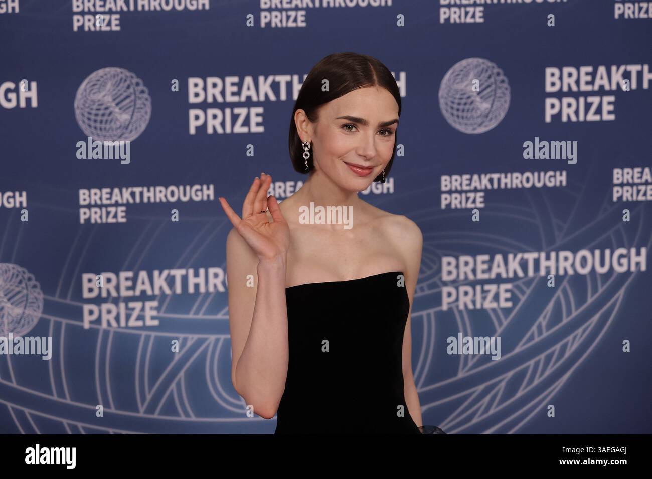 Lily Collins attends the 11th Breakthrough Prize Ceremony at Barker ...