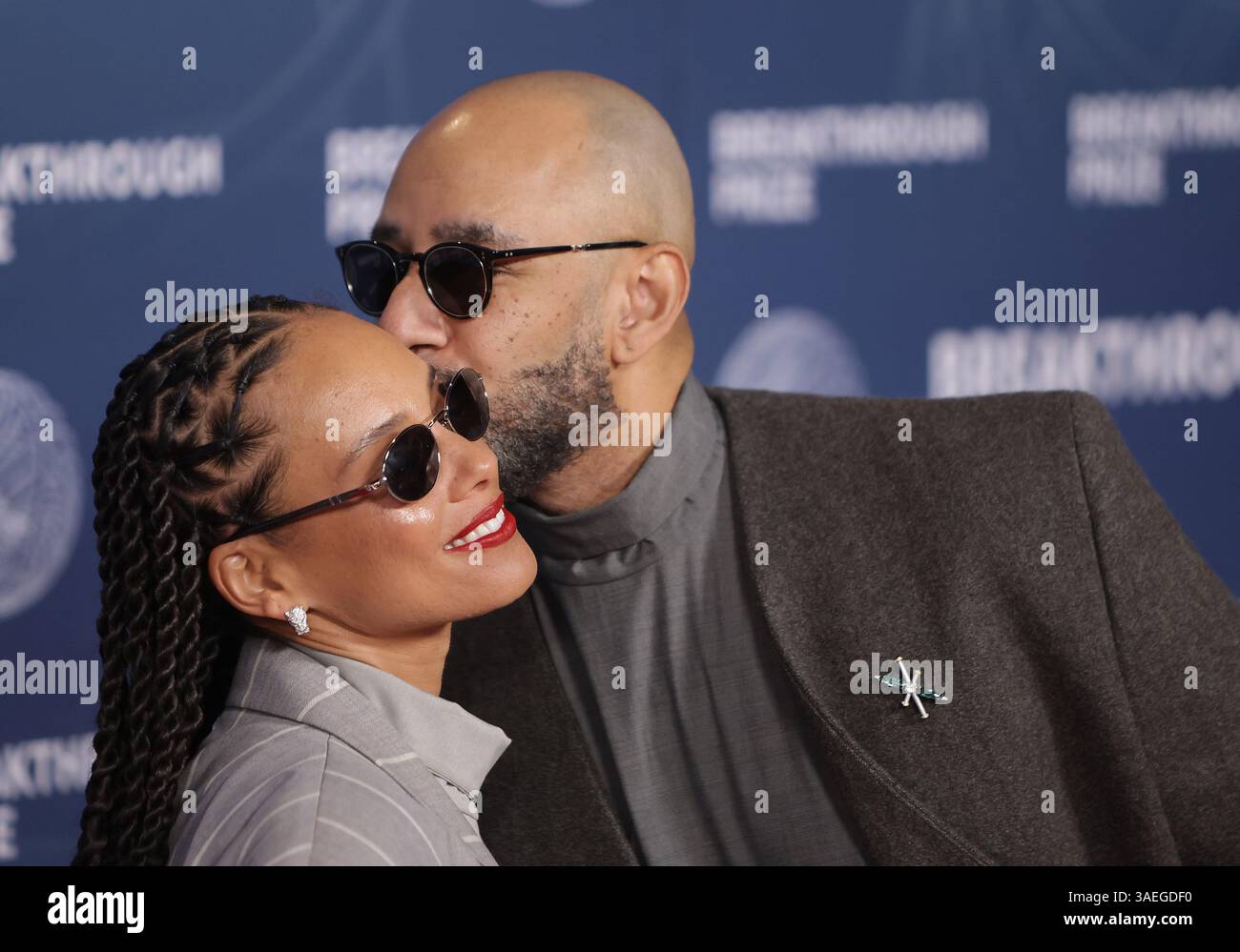Alicia Keys, Swizz Beatz attend the 11th Breakthrough Prize Ceremony at ...