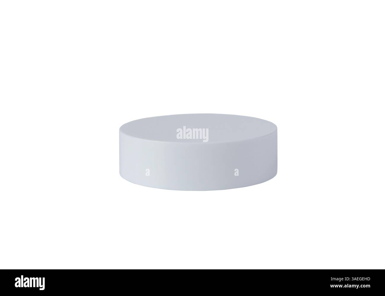 Round matte white stage podium isolated on white background ...