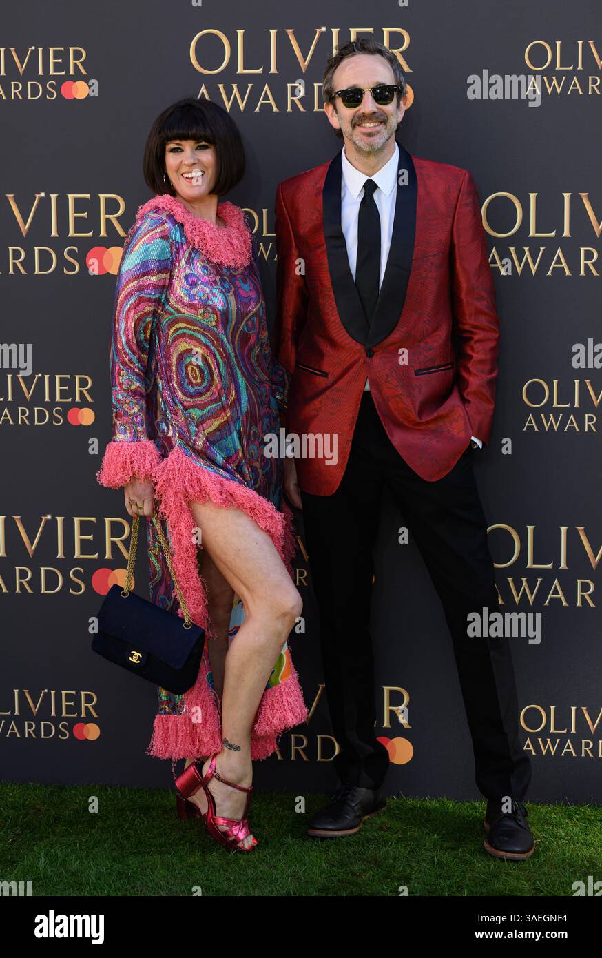 London, UK. April 6th, 2025. Chris O'Dowd and Dawn O'Porter arriving at ...