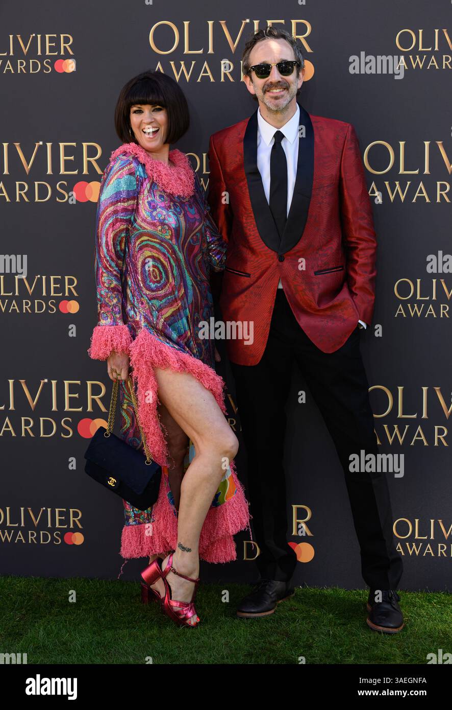 London, UK. April 6th, 2025. Chris O'Dowd and Dawn O'Porter arriving at ...
