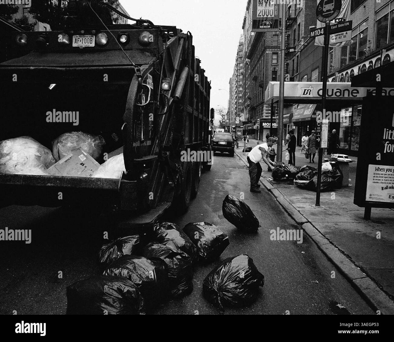 Pile rubbish in new york usa Black and White Stock Photos & Images - Alamy