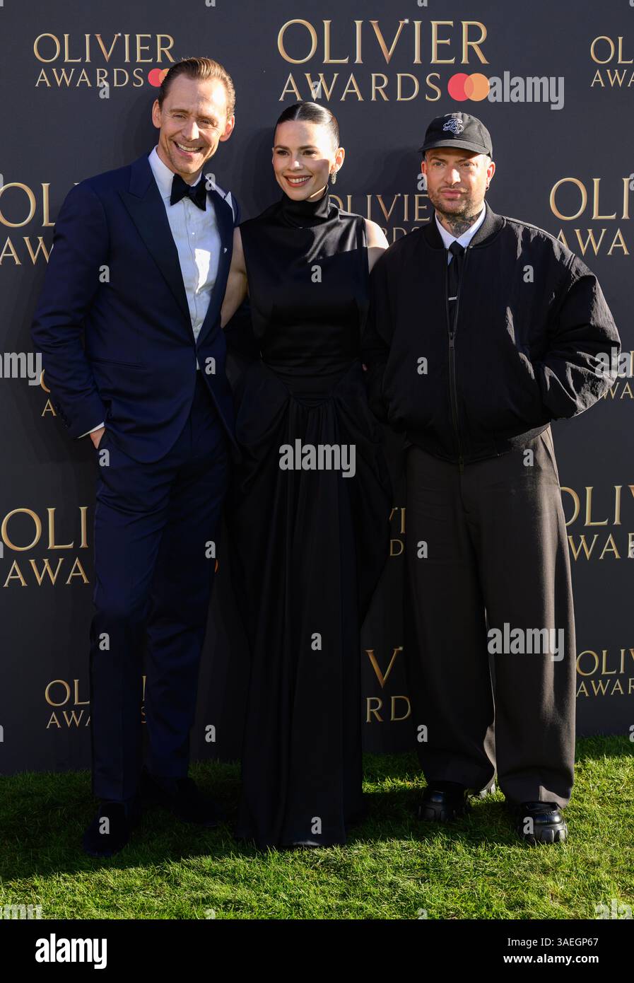 London, UK. April 6th, 2025. Tom Hiddlestone, Hayley Atwell and Jamie ...