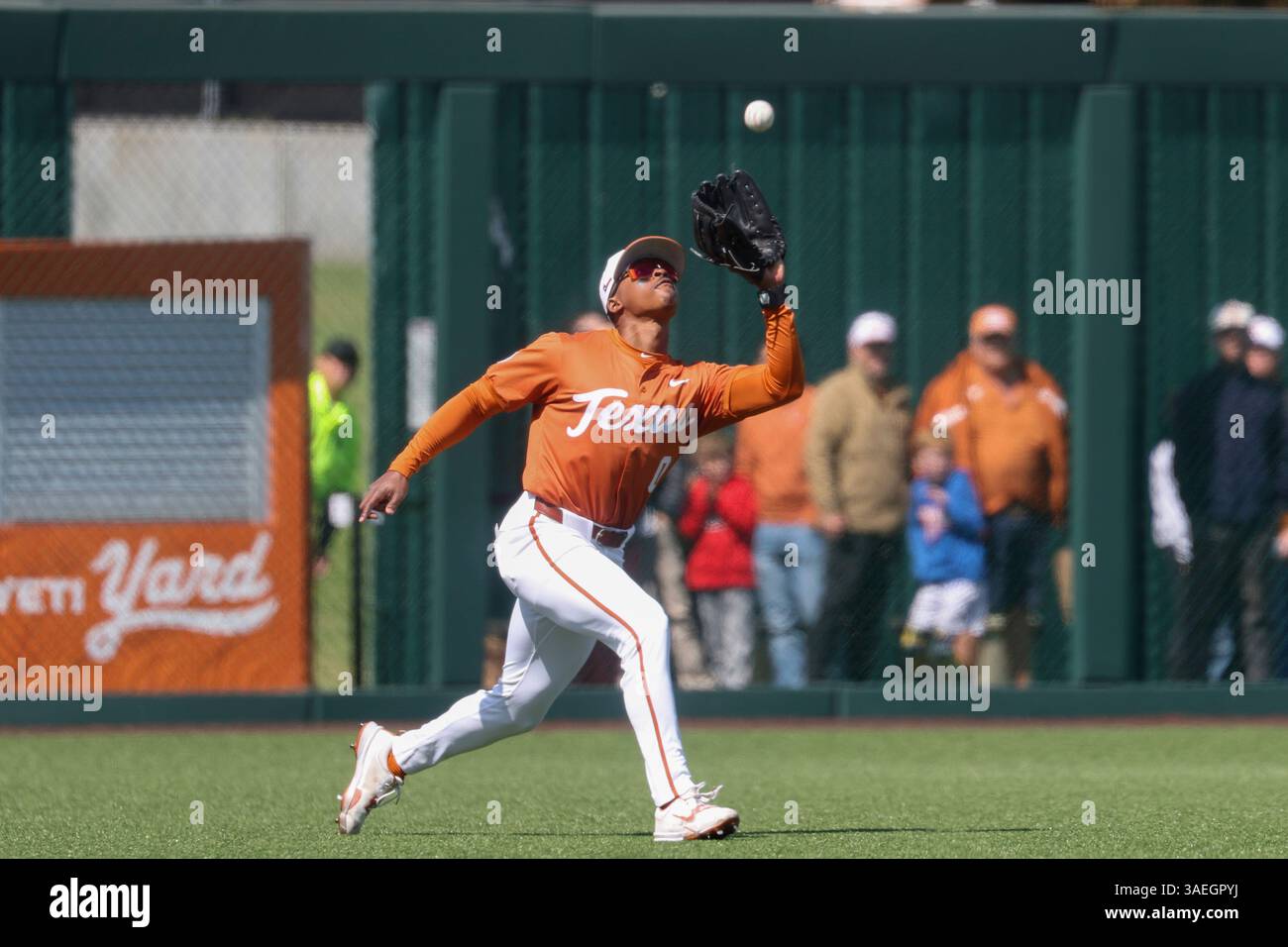 AUSTIN, TX - APRIL 06: Texas infielder Jayden Duplantier (0) runs down ...