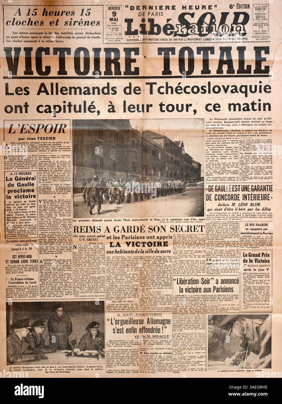 AJAXNETPHOTO. 9TH MAY 1945. PARIS, FRANCE. - VICTORY IN EUROPE ...
