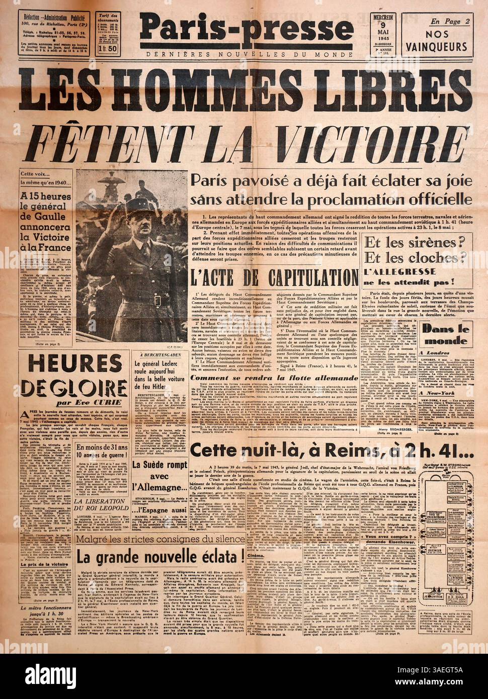 AJAXNETPHOTO. 9TH MAY 1945. PARIS, FRANCE. - VICTORY IN EUROPE ...