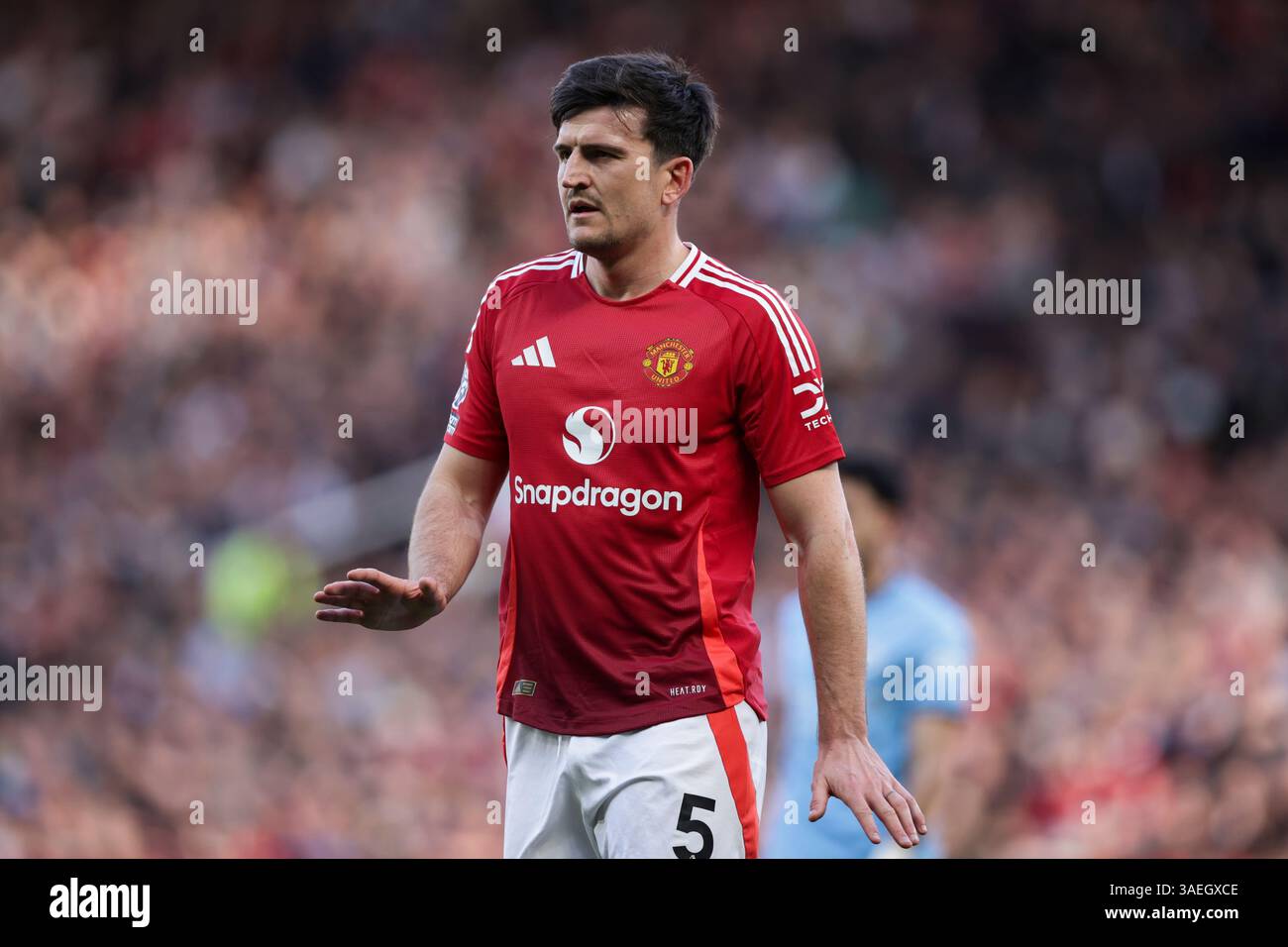Manchester, UK. 06th Apr, 2025. Manchester United defender Harry ...