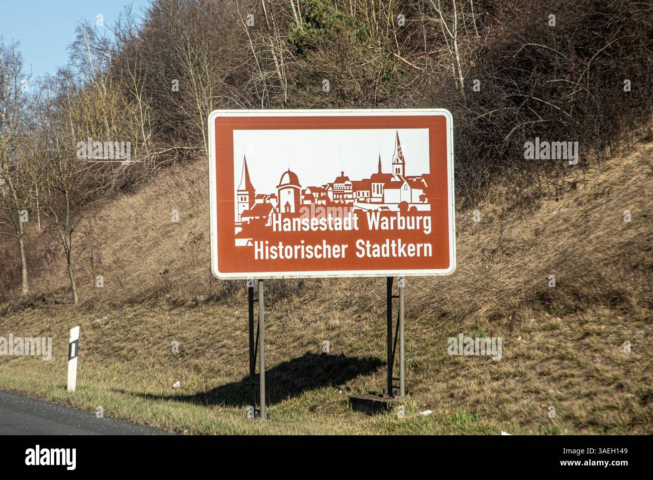 brown landmark signs at the highway pointing out the scenic - english ...