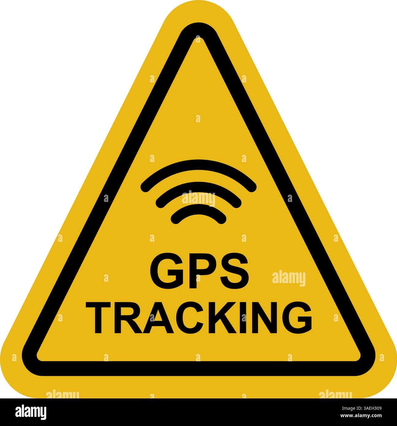 GPS satellite tracking yellow warning sign vector Stock Vector Image ...