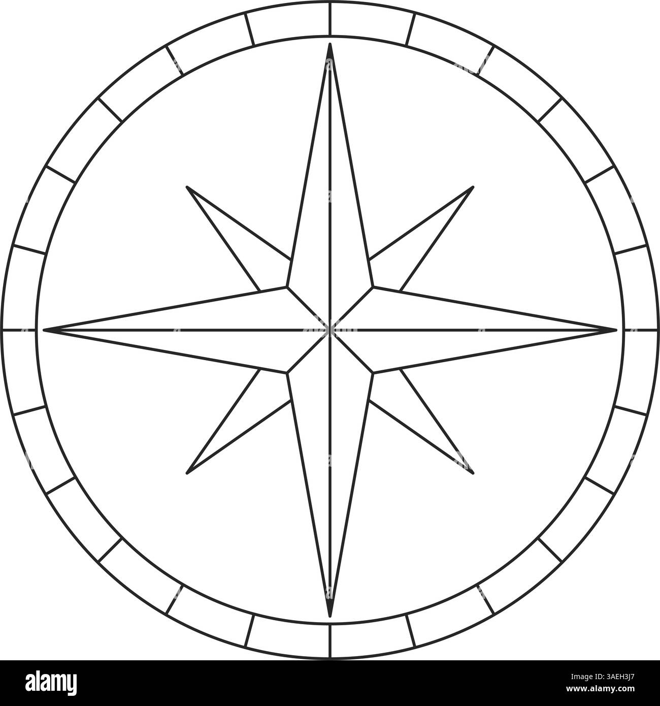 Nautical star symbol for marine navigation compass work in outline vector Stock Vector Image ...