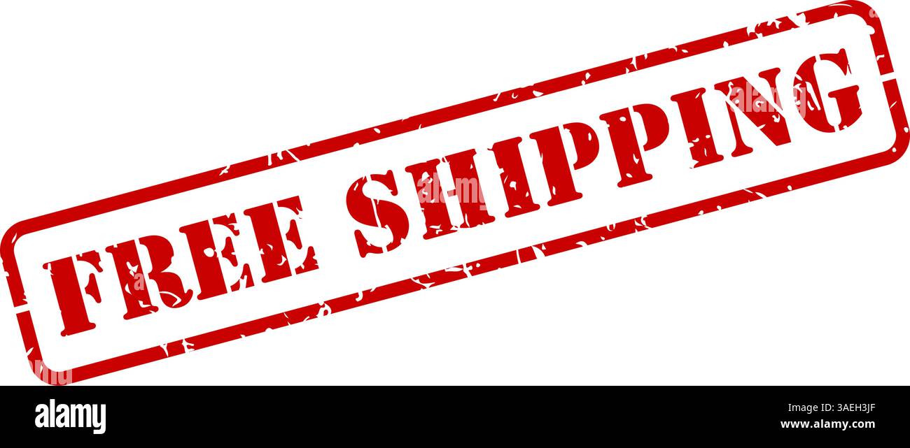 Free shipping red rubber stamp vector isolated with texture Stock ...