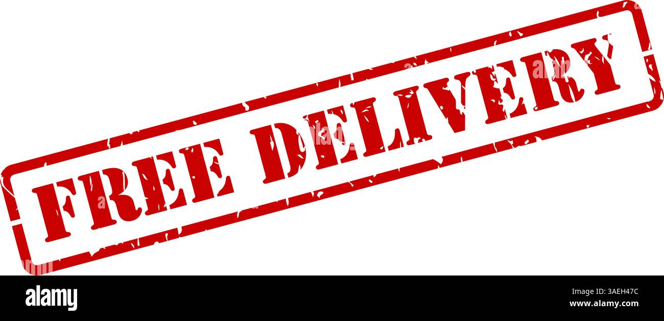 Free delivery red rubber stamp vector isolated with texture Stock ...