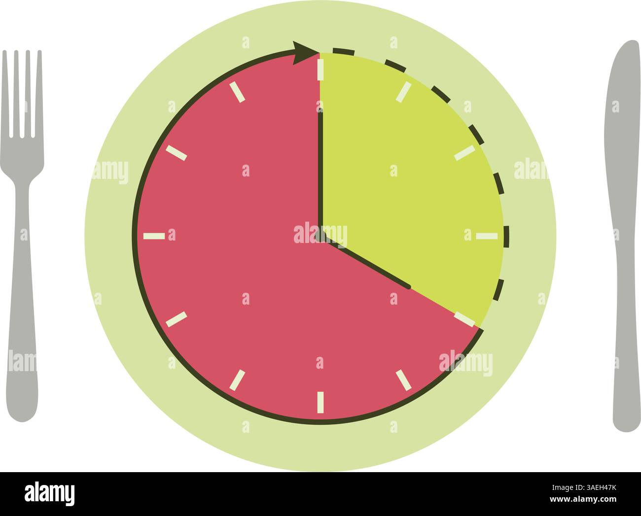 Intermittent fasting concept knife Stock Vector Images - Alamy