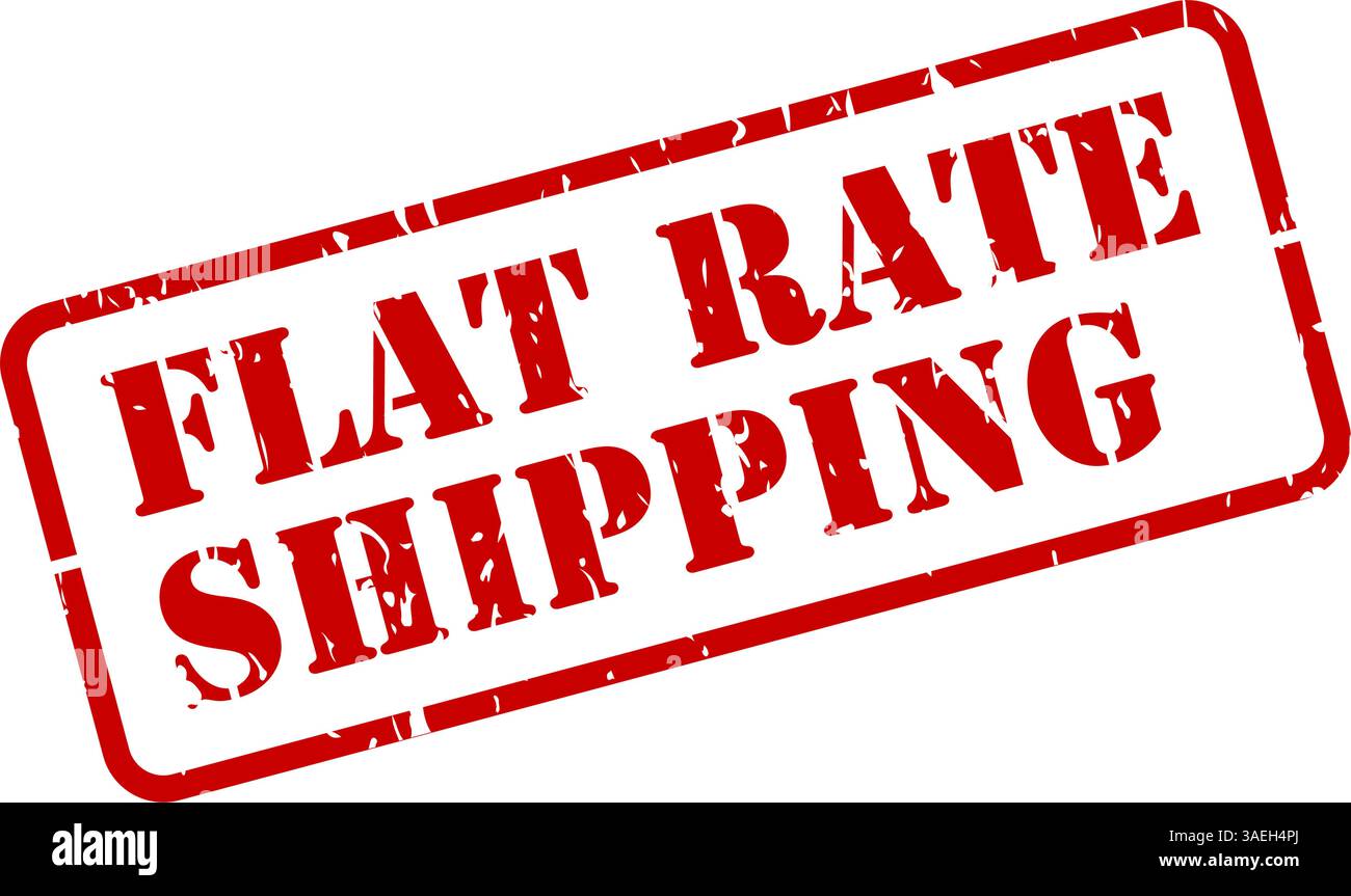 Flat rate shipping red rubber stamp vector isolated with texture Stock ...