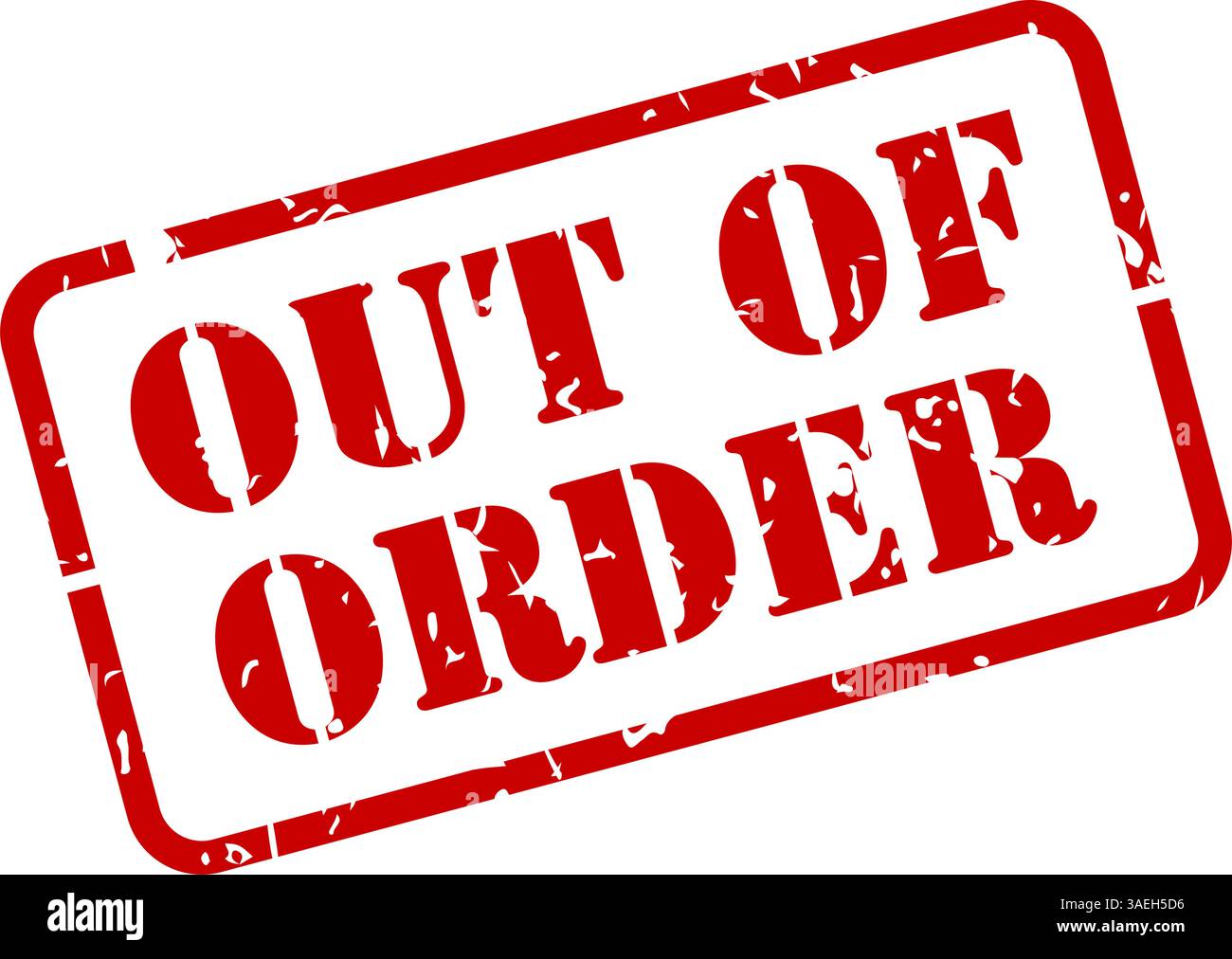 Out of order red rubber stamp vector isolated with texture Stock Vector ...