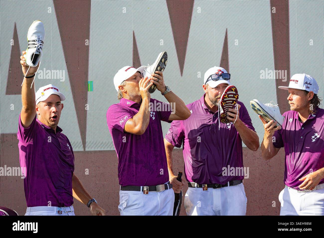 First place team champions, Lucas Herbert of Ripper GC, Matt Jones of ...