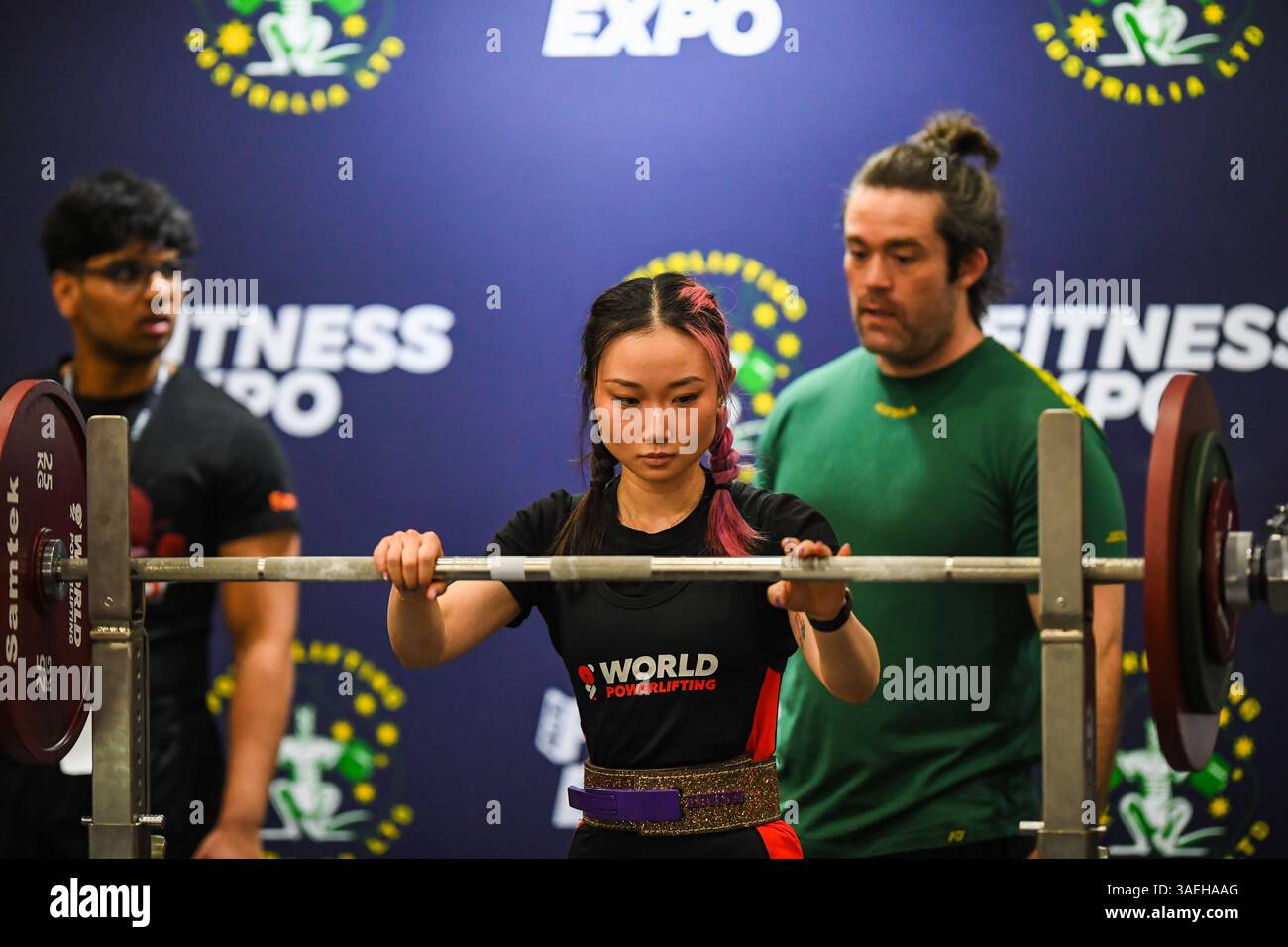 Rose Li of Australia is seen in action with a squat at the Asia Pacific ...