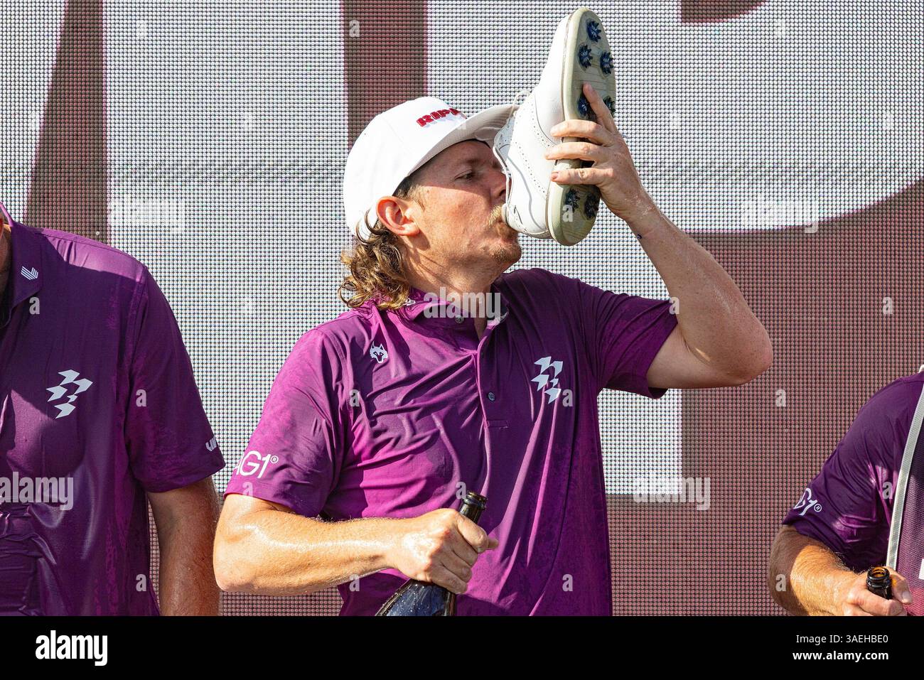 First place team champion, Captain Cameron Smith of Ripper GC does a ...