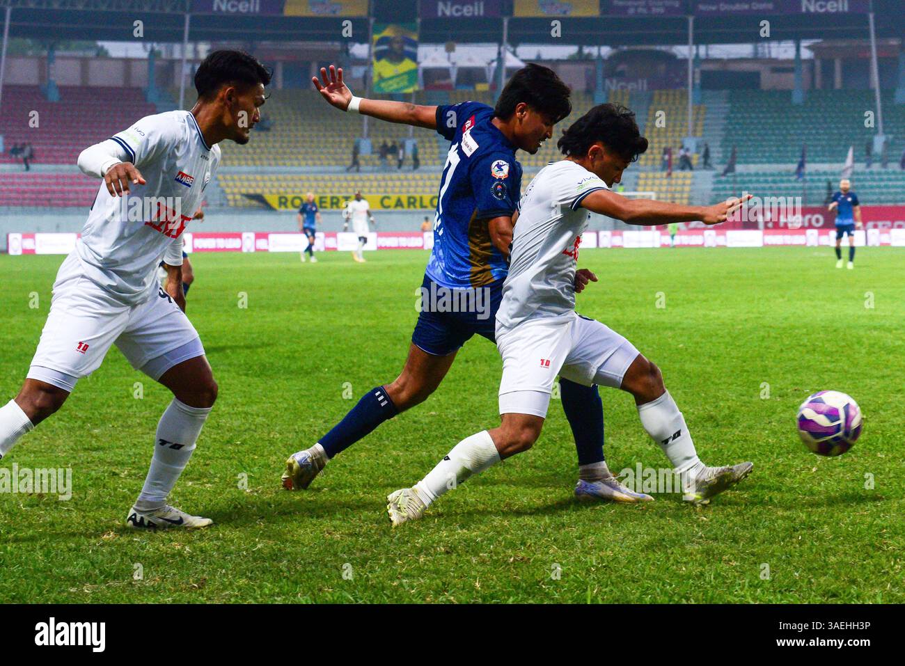 Kathmandu, Bagmati, Nepal. 6th Apr, 2025. From left: ABHISHEK LIMBU (Chitwan), RITIK KHADKA ...