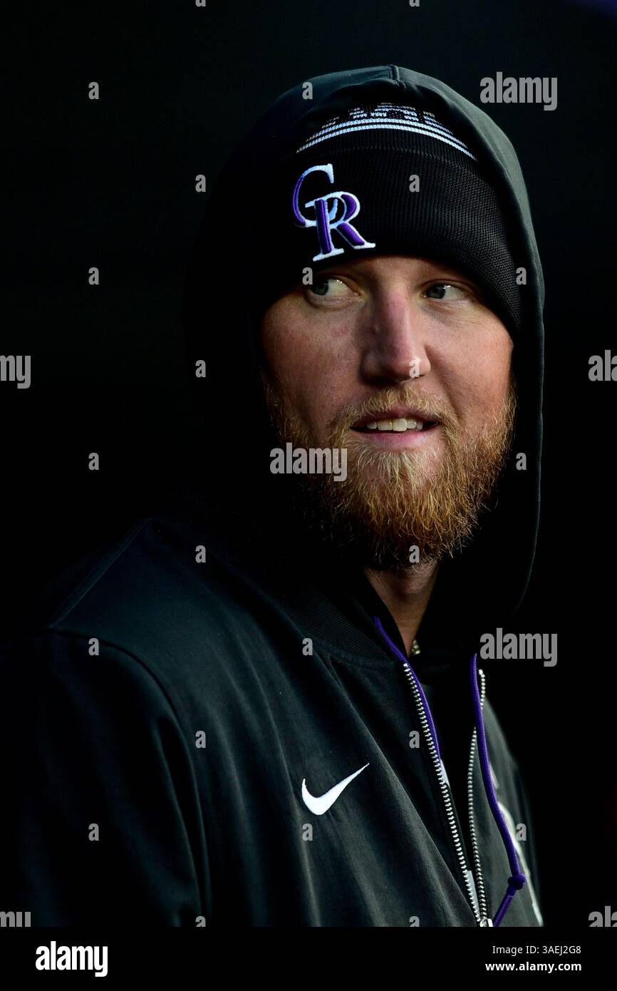 DENVER, CO - APRIL 5: Colorado Rockies pitcher Kyle Freeland (21) looks ...
