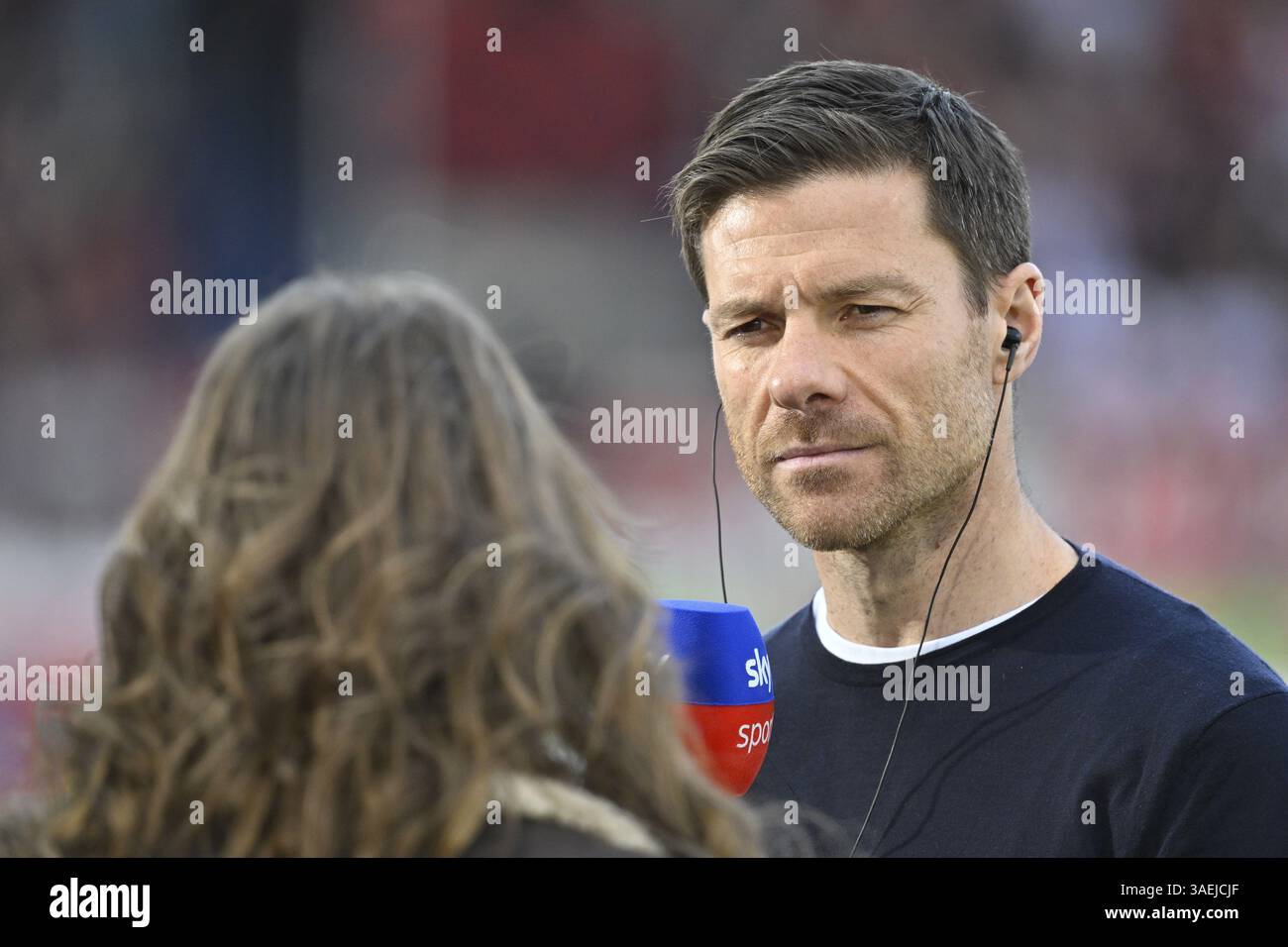 SKY presenter Mara Mones portrait in interview with coach Xabi Alonso ...