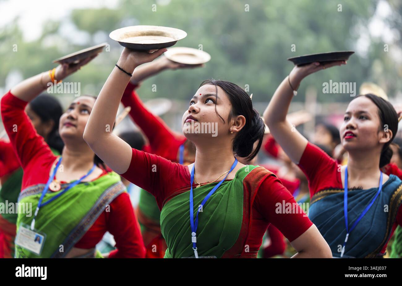 Youths participates in a Bihu dance workshop ahead of Rongali Bihu ...