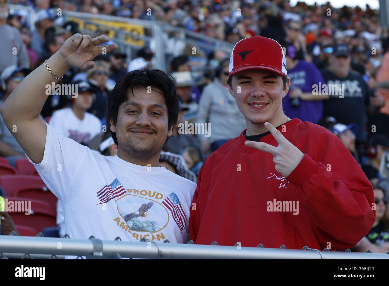 Fans cheer and watch the NASCAR Cup Series Championship Race at Phoenix ...